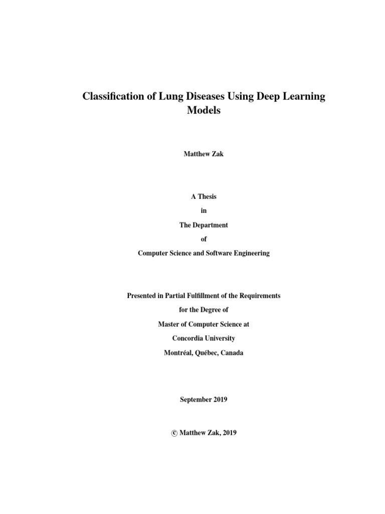 Classification of Lung Diseases Using Deep Learning Models | PDF ...