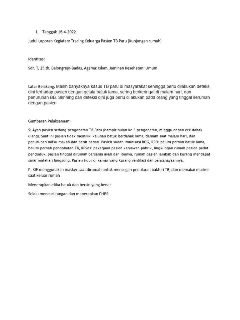 Format Tracing Penyakit Menular | PDF | Kesehatan Holistik | Sains & Matematika