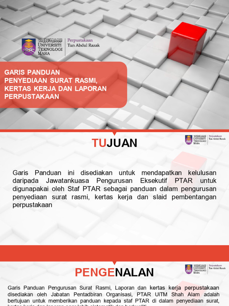 Garis Panduan Penulisan Urusan Rasmi PTAR | PDF