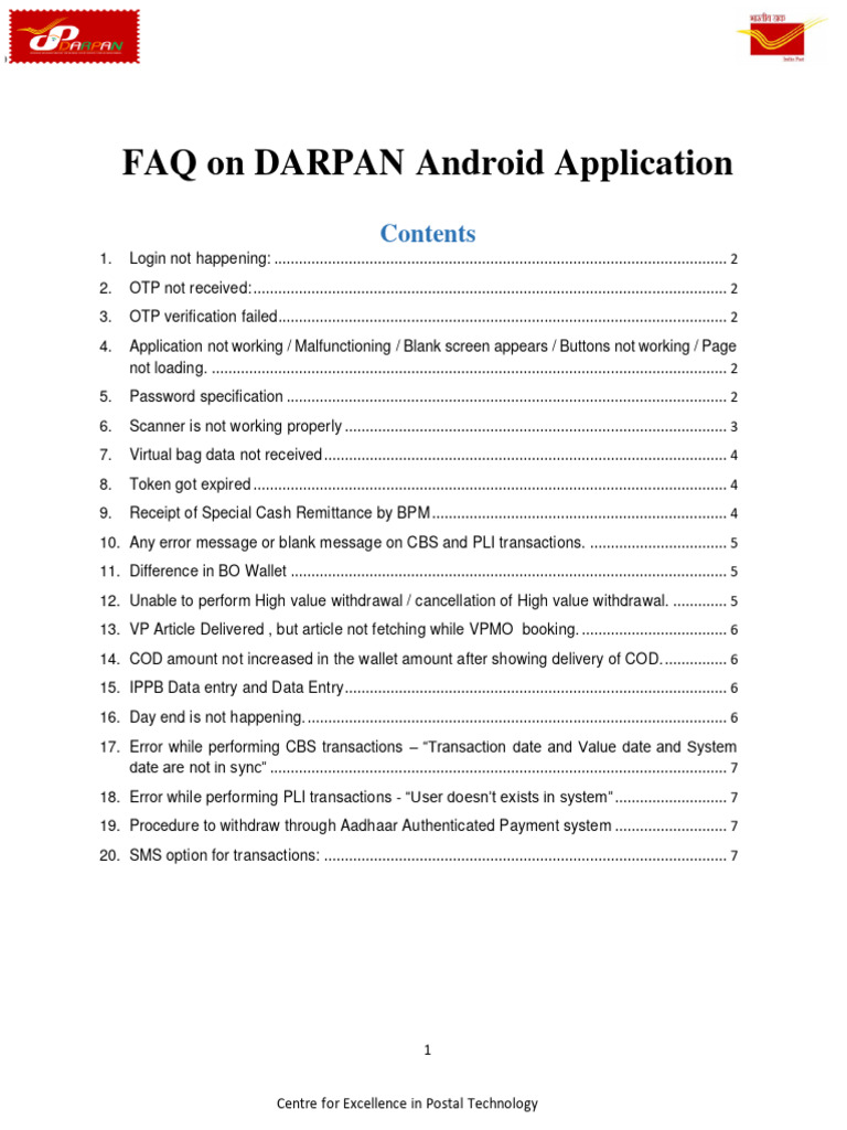 FAQ On DARPAN Android Application | PDF | Password | Image Scanner