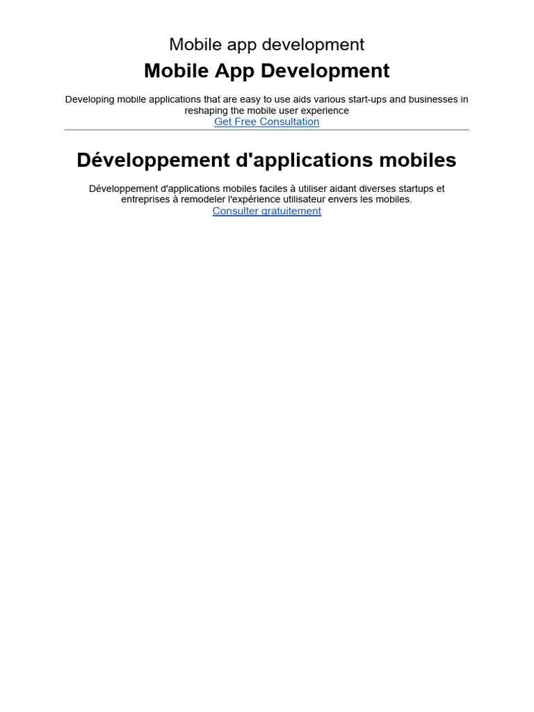 Translation To French - Mobile App Development | PDF | Business | Informatique