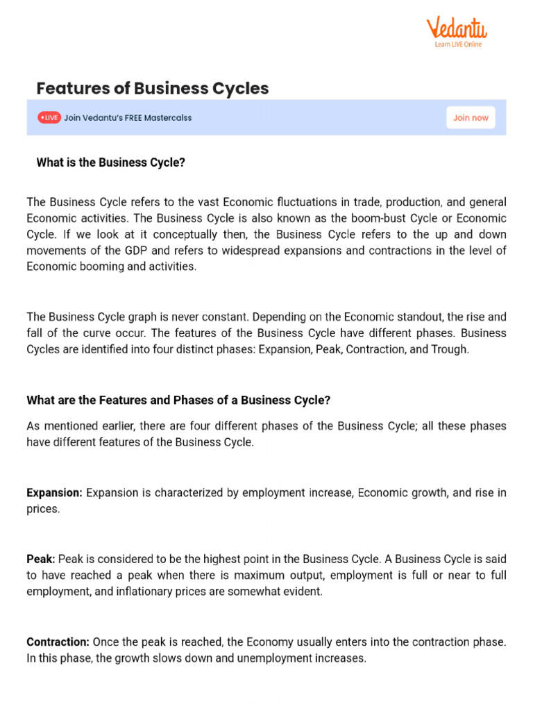 Features of Business Cycles | PDF