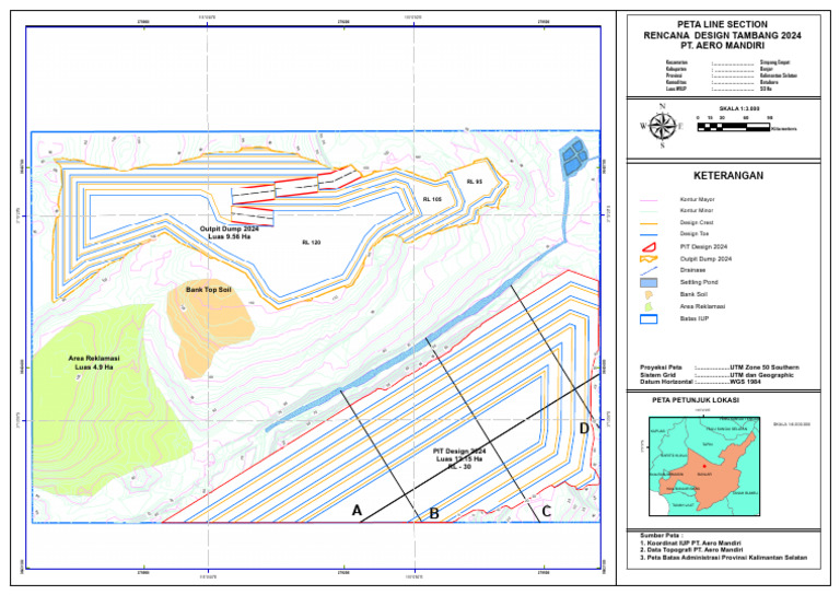 Peta Line Section Design Tambang Tahun 2024 | PDF