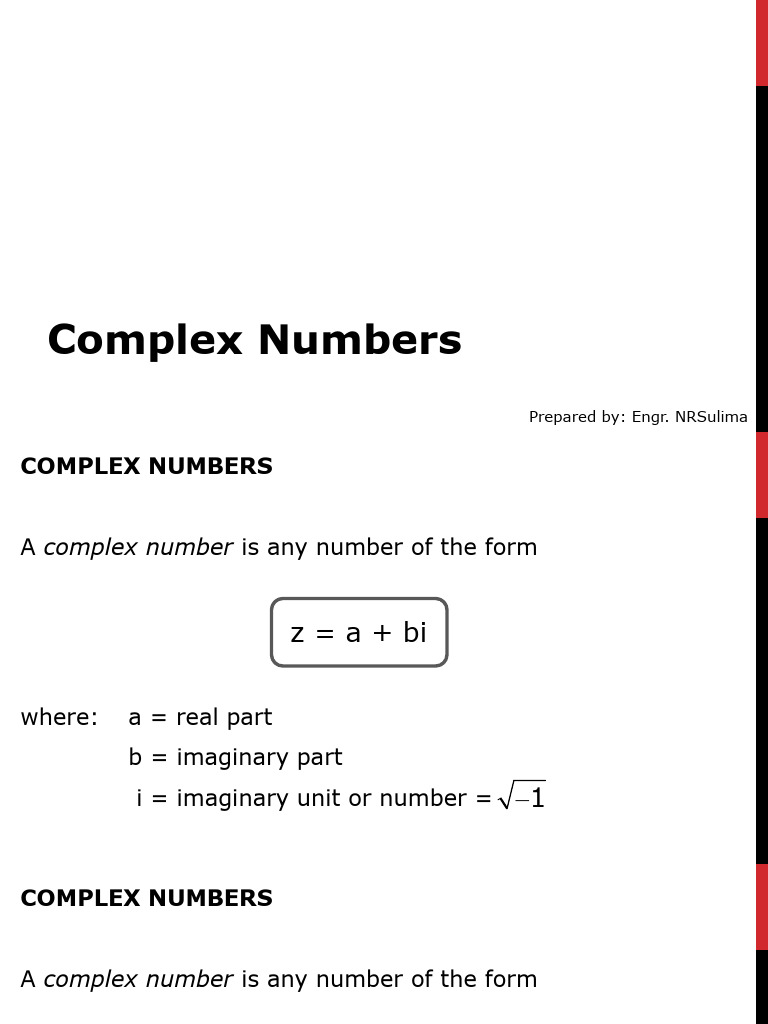 EE234 - Lec 1 - Complex Numbers | PDF | Complex Number | Complex Analysis
