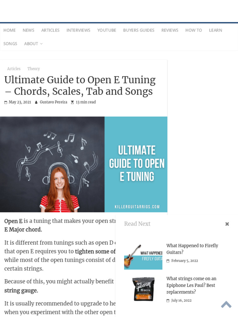 Open E Tuning | PDF | Guitars | Chord (Music)