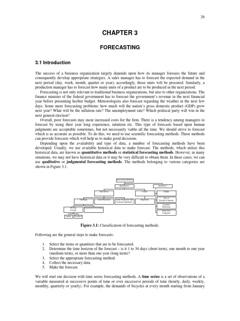 Chap 3 Forecasting Pdf Forecasting Time Series