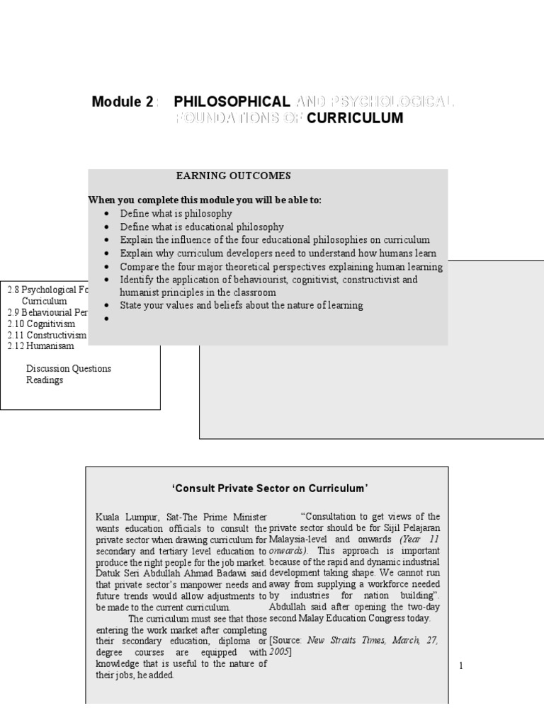 Module 2 Philo Psych Pdf Reinforcement Philosophy Of Education