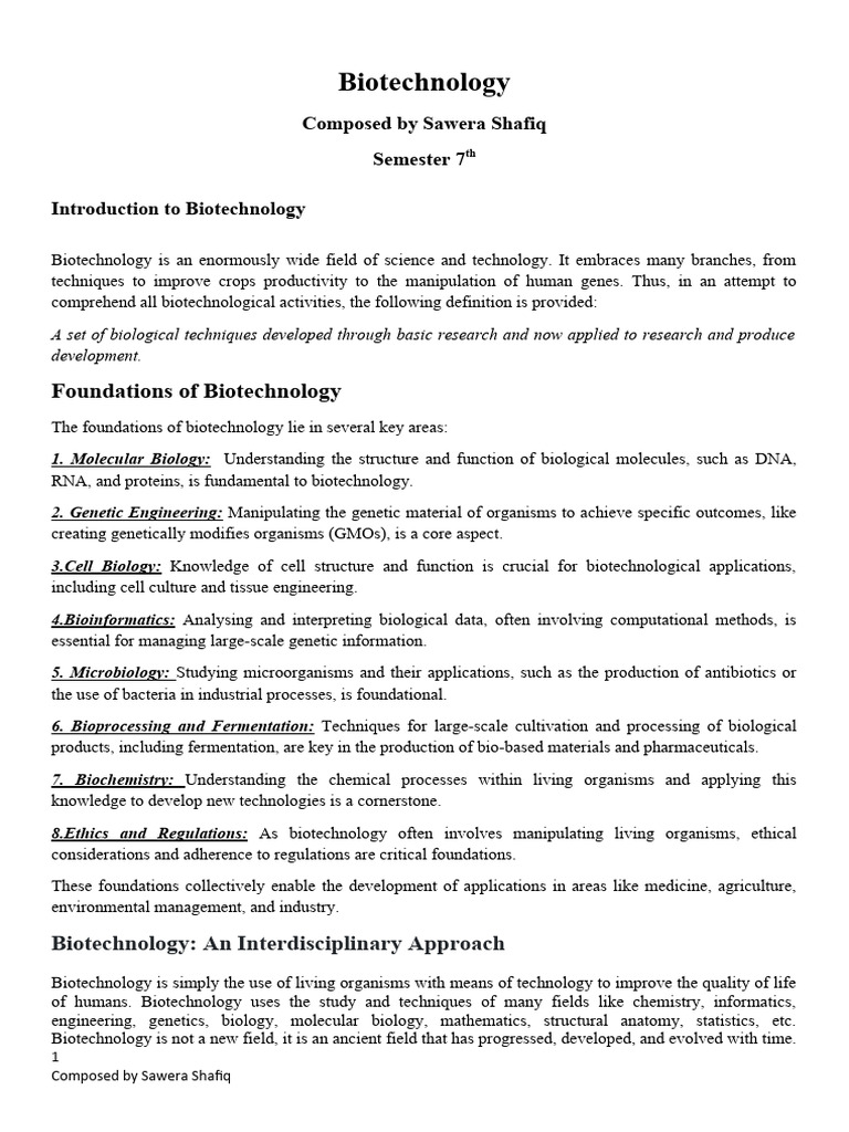 Foundations of Biotechnology | PDF | Biotechnology | Genetic Engineering