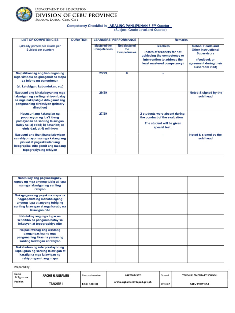 competency-checklist | PDF