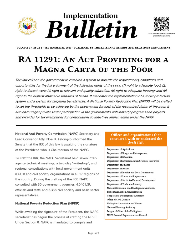 Ib Ra 11291 Napc | PDF | Poverty Reduction | Poverty
