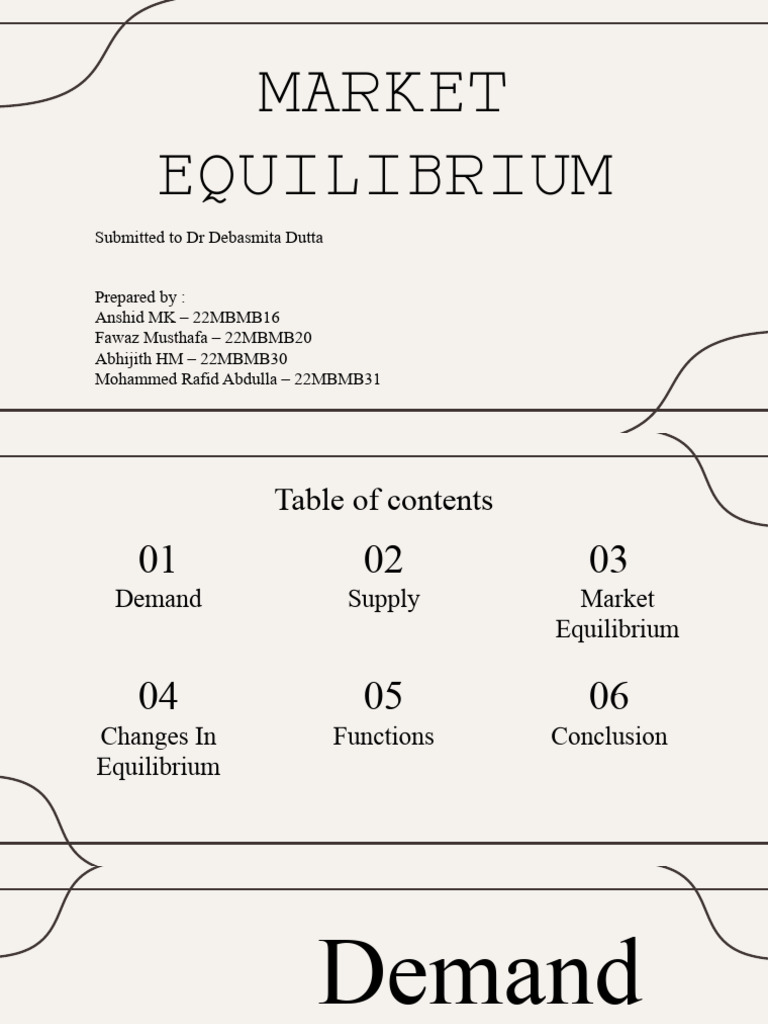 Market Equilibrium | PDF | Economic Equilibrium | Supply (Economics)