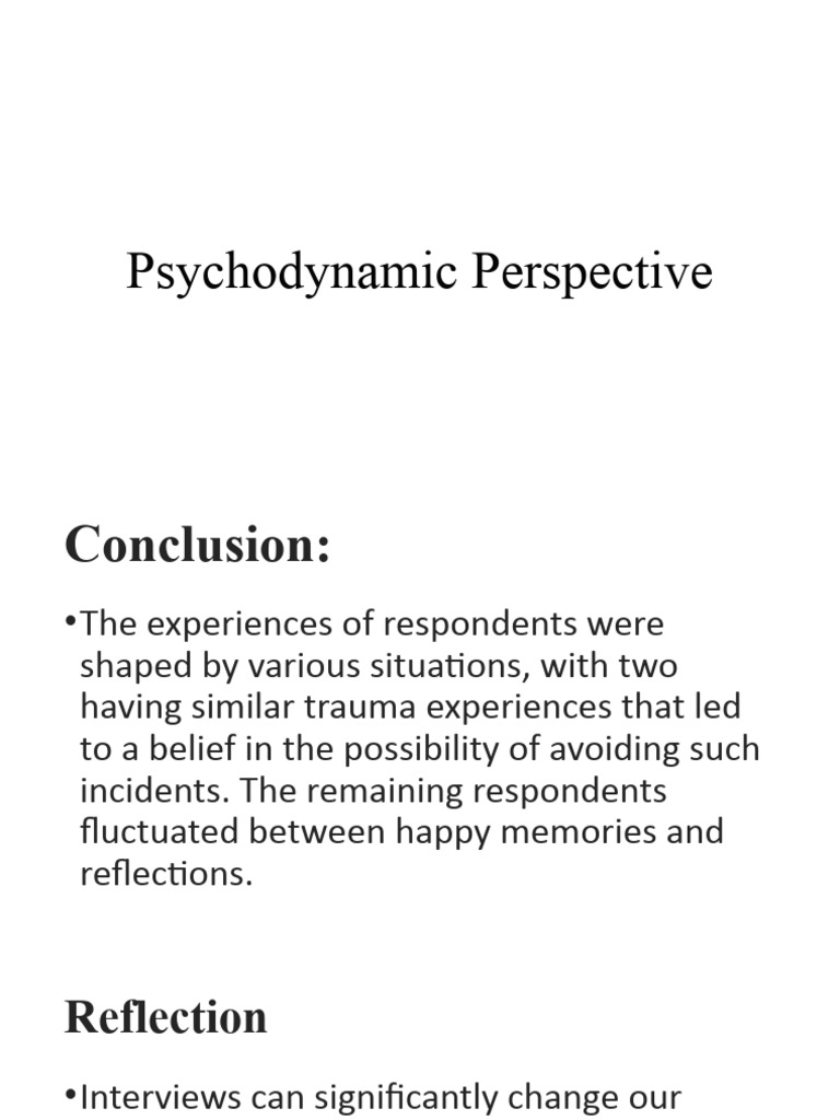 Psychodynamic Perspective | PDF | Psychotherapy | Psychological Concepts