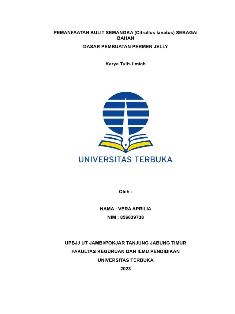 Permen Jelly dari Kulit Semangka | PDF