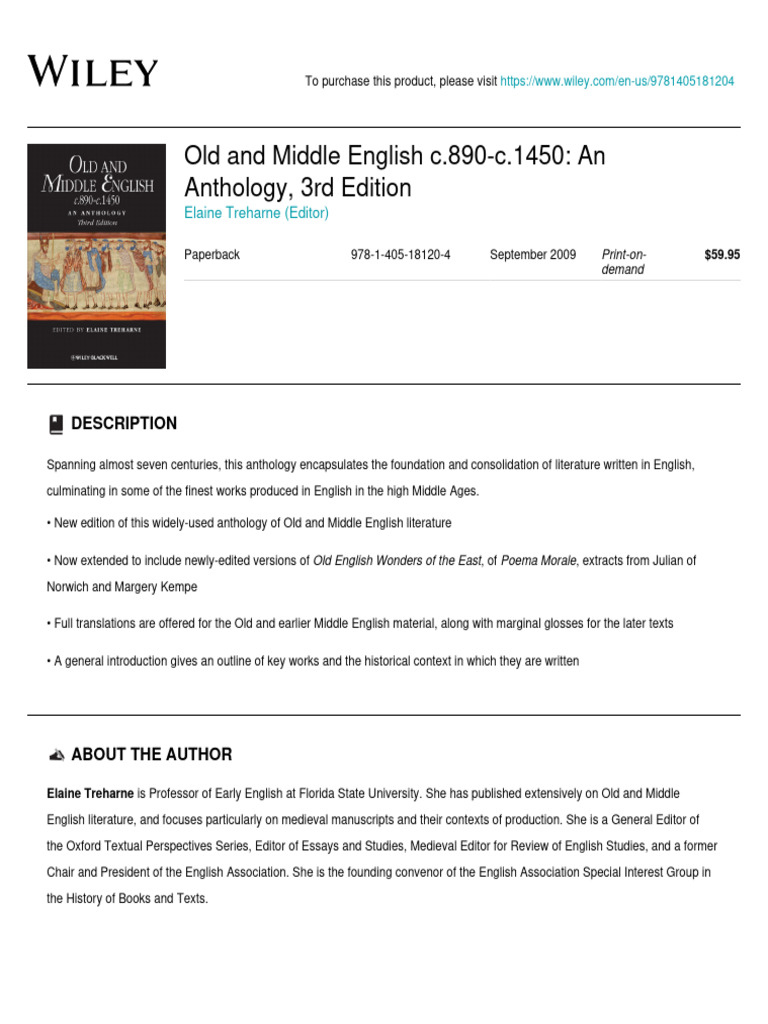 Old and Middle English Anthology 3rd Ed. | PDF | Writing