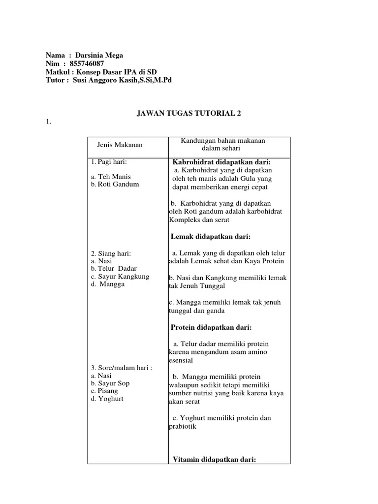 TT 2 Konsep Dasar IPA Di SD | PDF