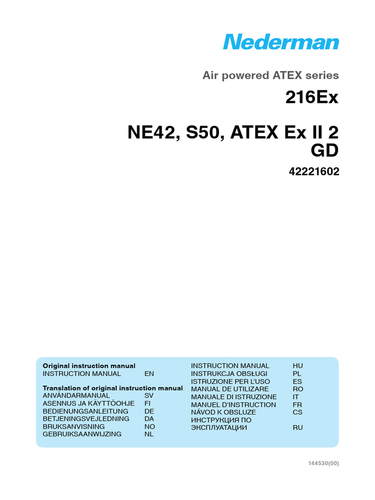 Instruction Manual 216a Ex Ne42 s50 Atex - 32041 | PDF