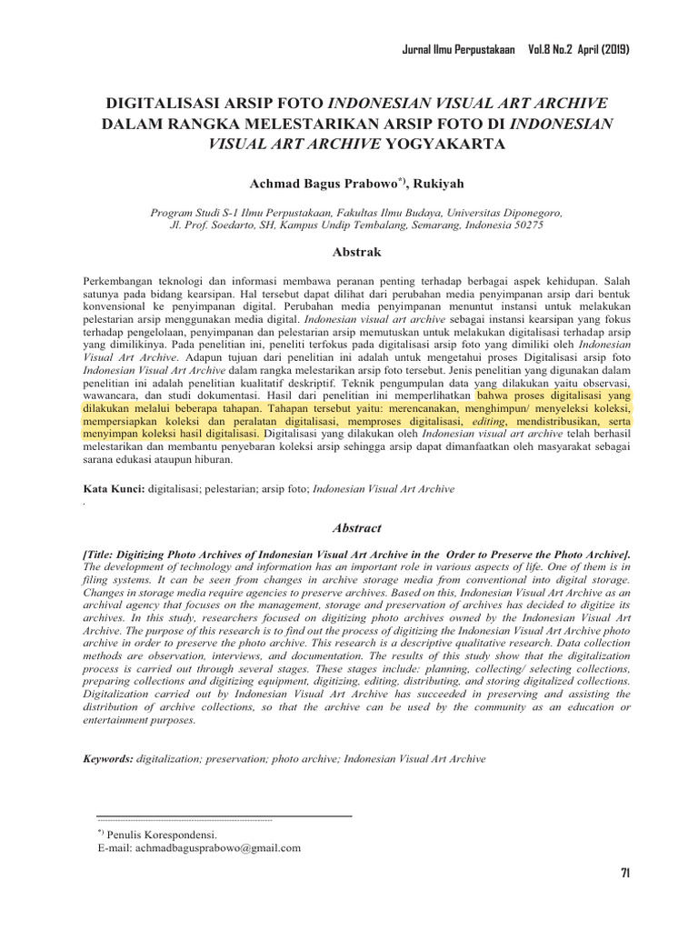 Digitalisasi Arsip Foto Indonesia | PDF
