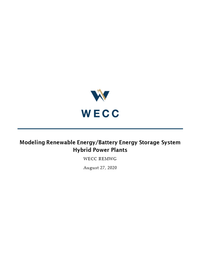 WECC White Paper On Modeling Hybrid Power Plant | PDF | Photovoltaic ...