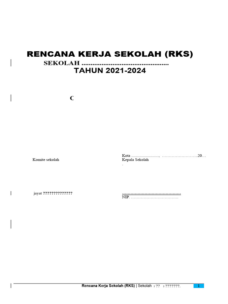 Rencana Kerja Sekolah (RKS) | PDF | Karier & Perkembangan | Bisnis
