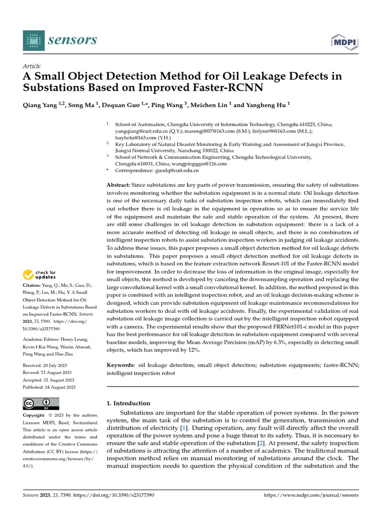 A Small Object Detection Method For Oil Leakage Defects In Substations