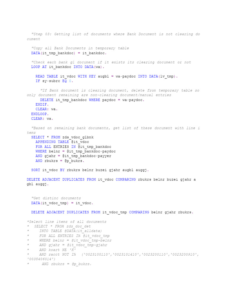 Sap Abap Code For Dr Report Pdf Computer Programming Computing