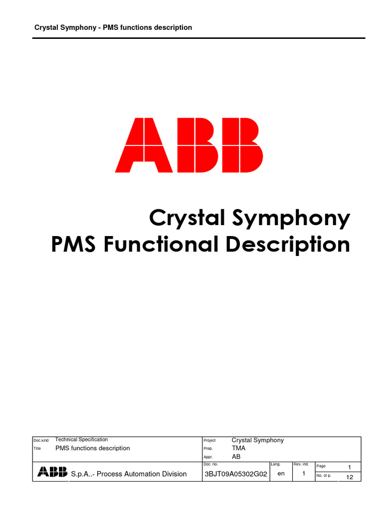821.20.00 - 800xa - PMS - Description | PDF | Electricity | Electrical ...