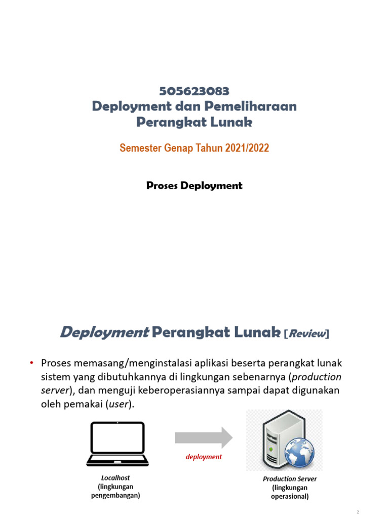 2 - Deployment Dan Pemeliharaan PL (A2) - Proses Deployment | PDF