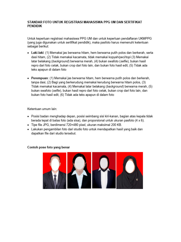Contoh Pasfoto PPG-rev | PDF