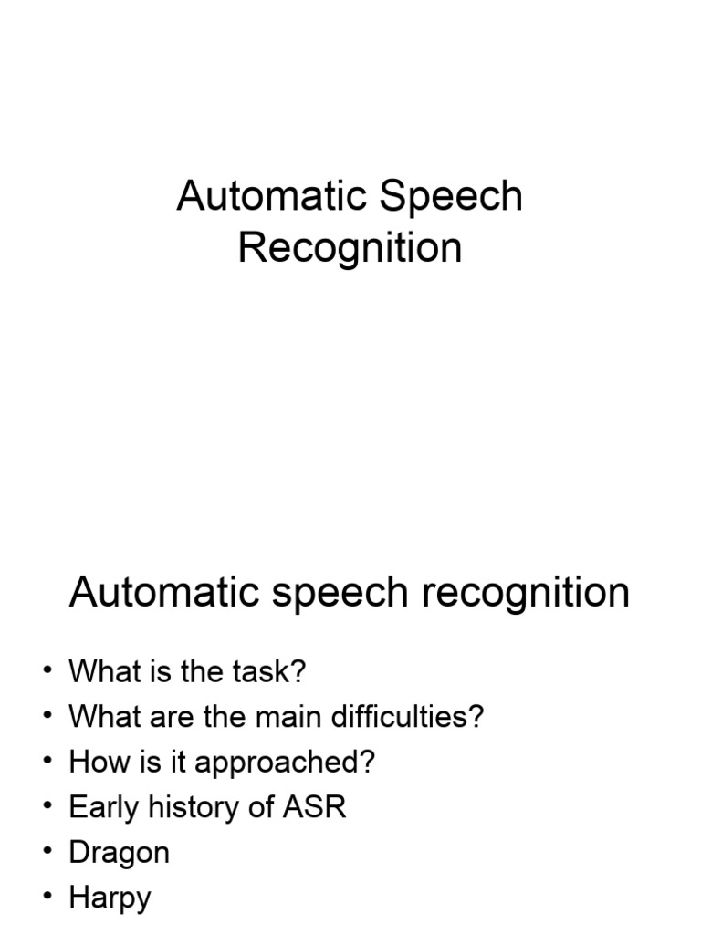 Automatic Speech Recognition | PDF | Speech | Speech Recognition