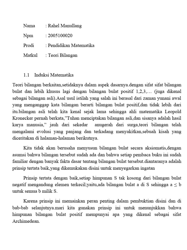 Teori Bilangan Rahel | PDF