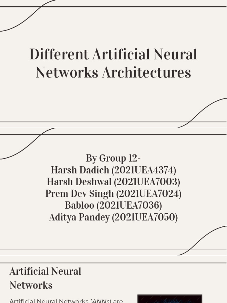 Different Artificial Neural Networks Architectures | PDF | Artificial Neural Network | Deep Learning