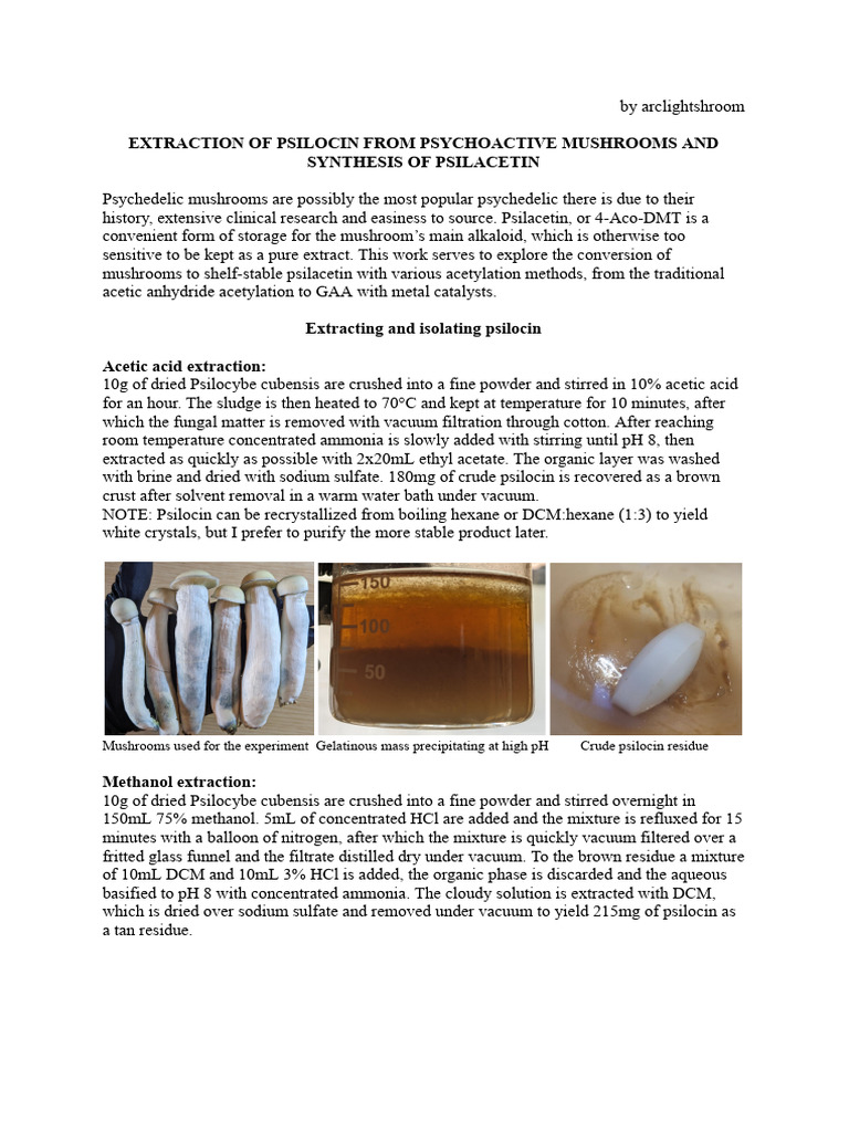 Arclightshroom's 4 Aco DMT Work | PDF | Precipitation (Chemistry) | Sodium Hydroxide