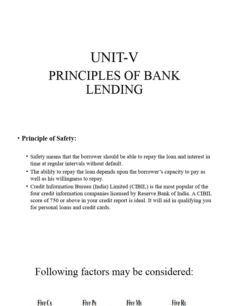 Principles of Lending | PDF | Loans | Finance & Money Management
