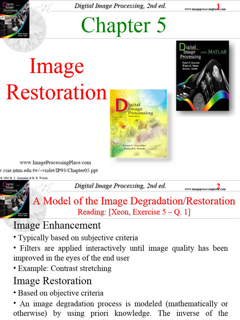 Ch05 Image Restoration Pdf Applied Mathematics Image Processing