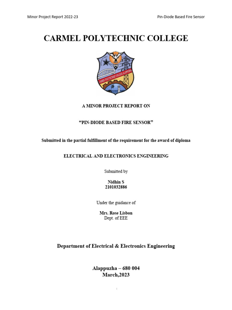 Pin-Diode Fire Sensor Project Report | PDF | Operational Amplifier ...