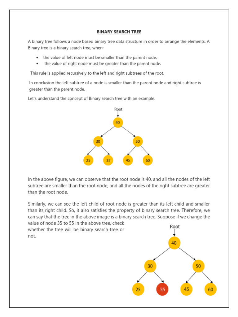 Binary Search Tree | PDF | Information Retrieval | Computer Data