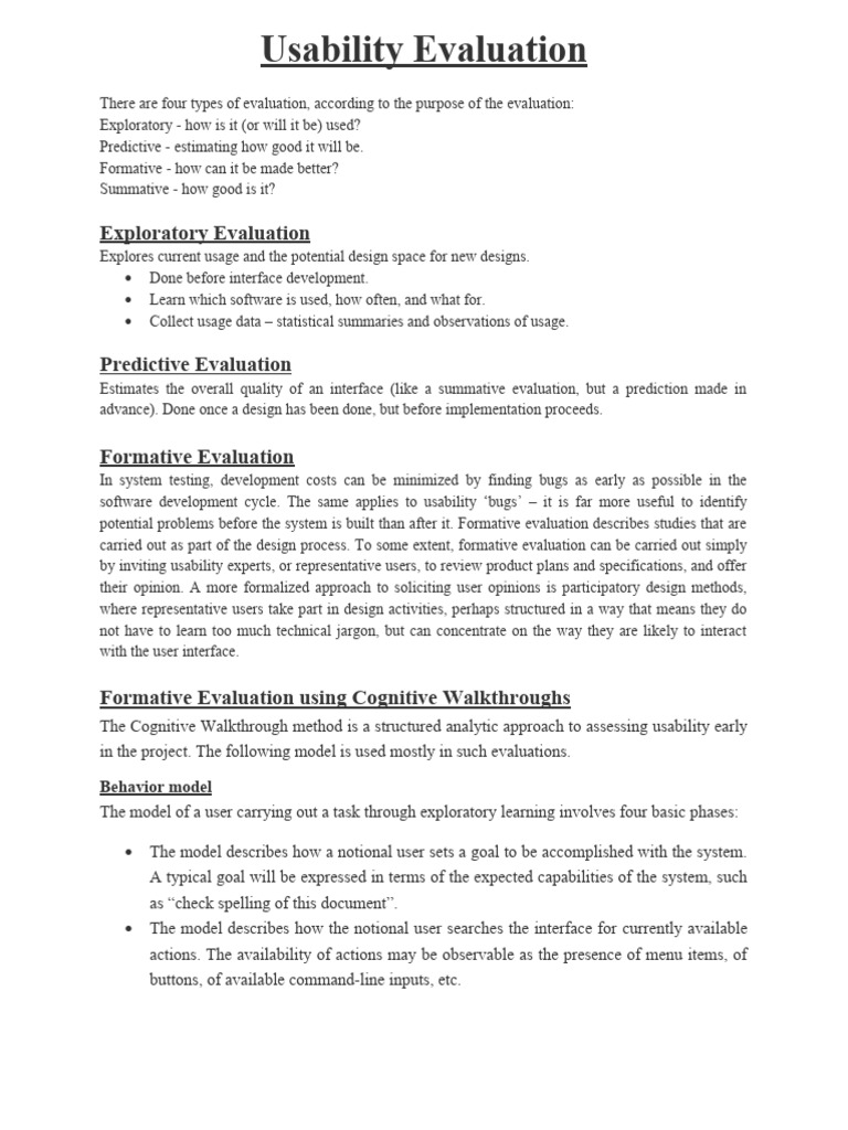 Usability Evaluation | PDF | Usability | Evaluation