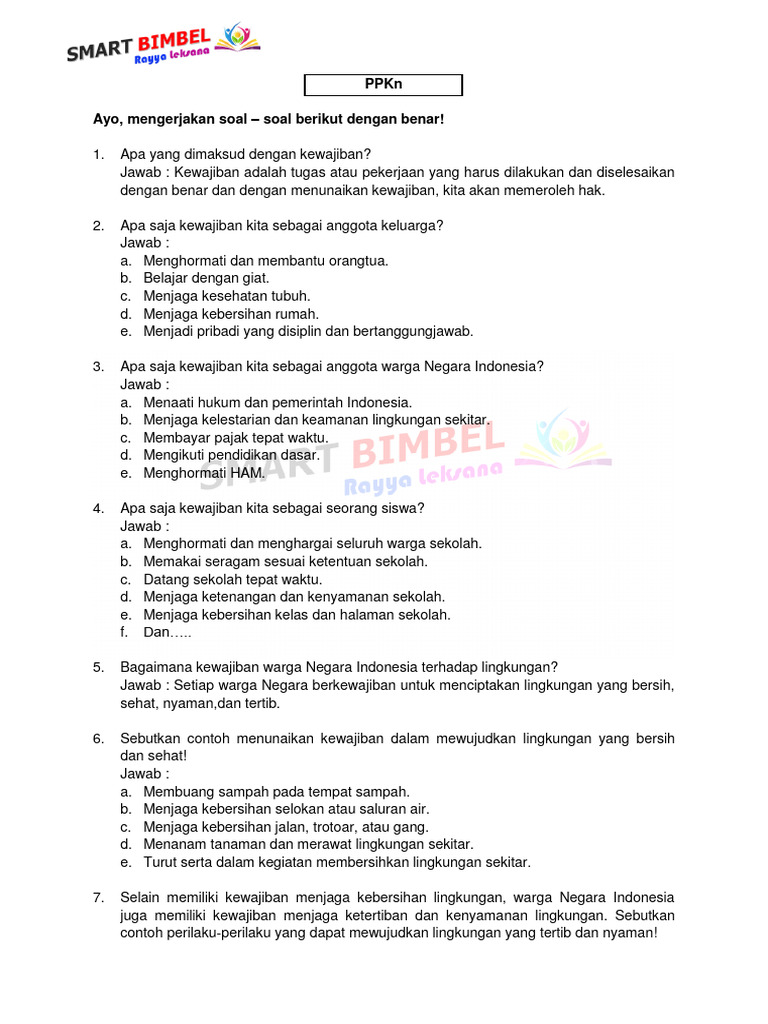 Soal Latihan Dan Kunci Jawaban T6 ST 1 Kelas 6 PPKN Dan SBDP | PDF Soal Latihan Dan Kunci Jawaban T6 ST 1 Kelas 6 PPKN Dan SBDP | PDF