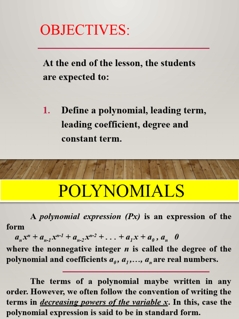 Intro of Poly | PDF | Polynomial | Variable (Mathematics)