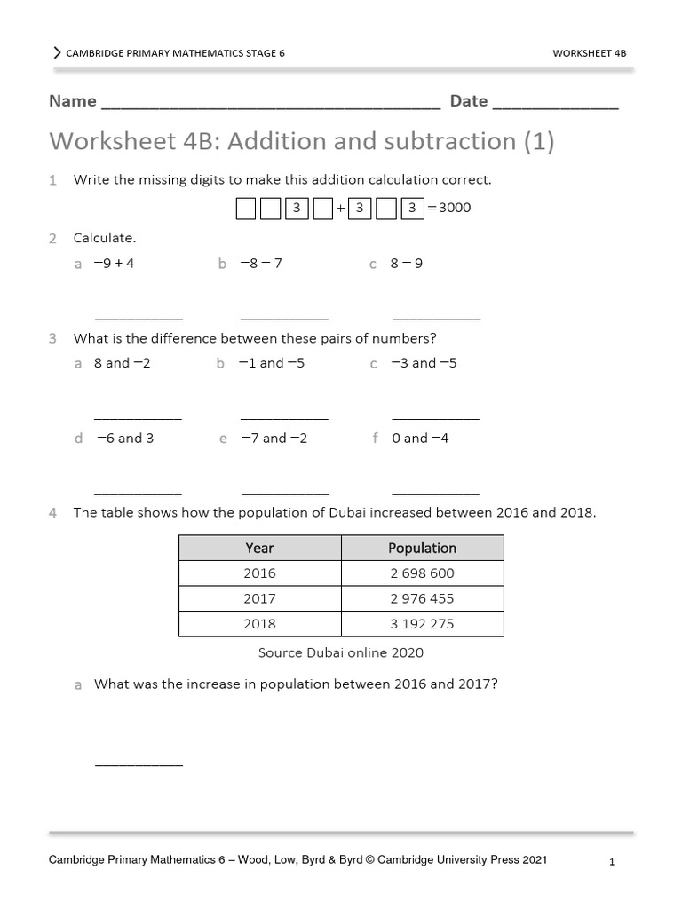 Prim Maths 6 2ed TR Diff Ws 4b | PDF