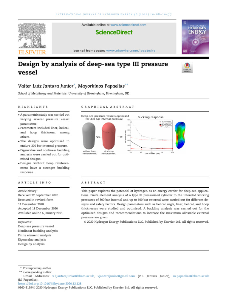 Deep-Sea Type III Pressure Vessel Design | PDF | Buckling | Strength Of ...