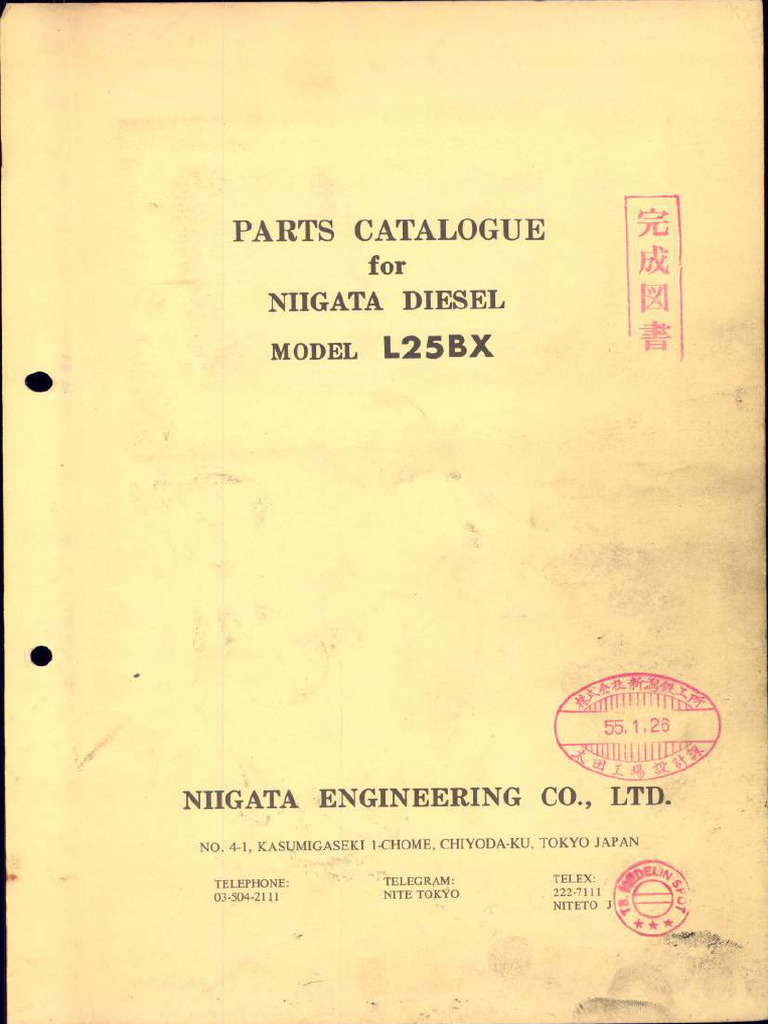 Parts Catalogue Niigata 6l25bx (Uploaded).Compressed | PDF ...