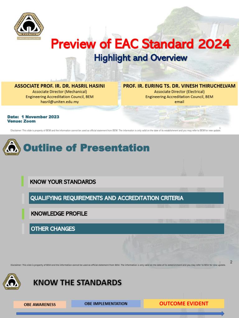 Session 1 - Preview of EAC Standard 2024 | PDF | Engineering | Science