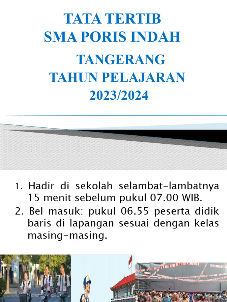 Tata Tertib Sma Poris Indah 2023-2024 | PDF