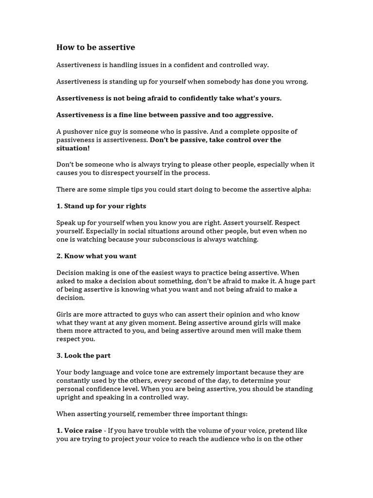 How To Be Assertive | PDF