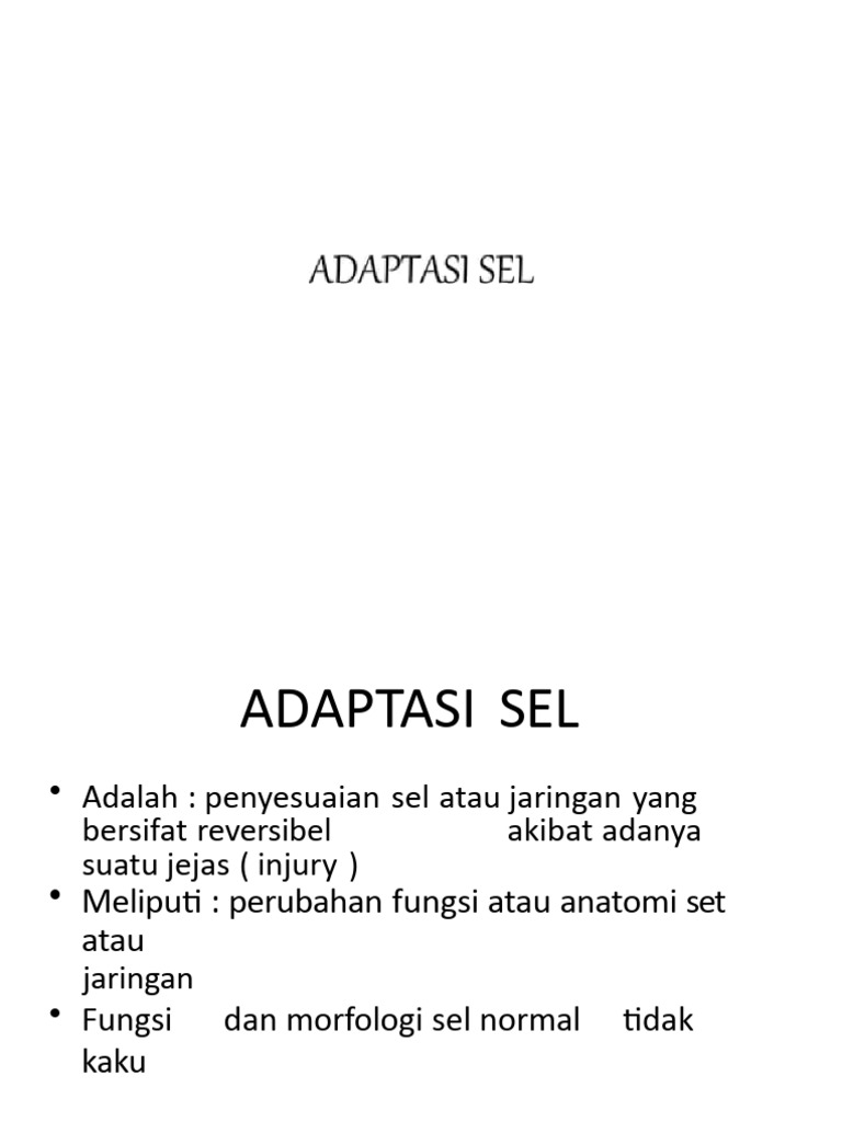 Adaptasi Sel | PDF