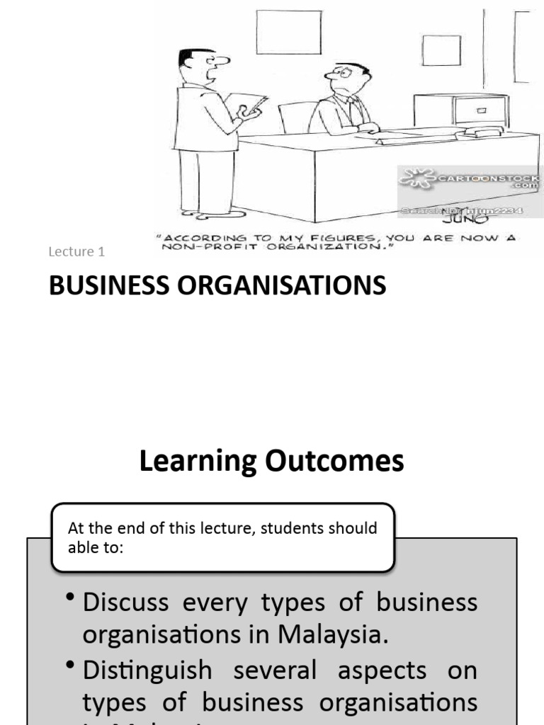 Lecture 1 Business Organisations Pdf Partnership Business Economics