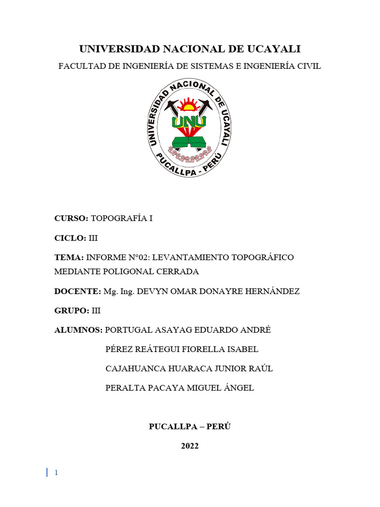 Poligonal Cerrada | PDF | Topografía | Polígono