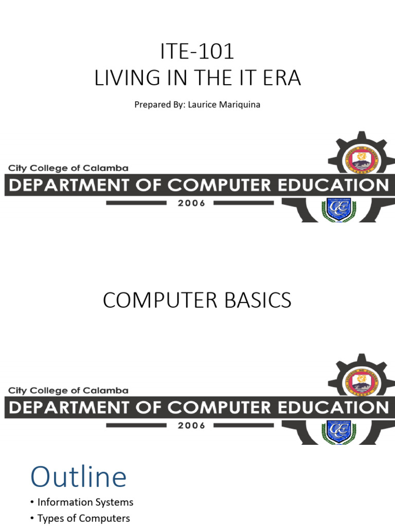 (Lesson1) COMPUTERBASICS | PDF | Operating System | Input/Output