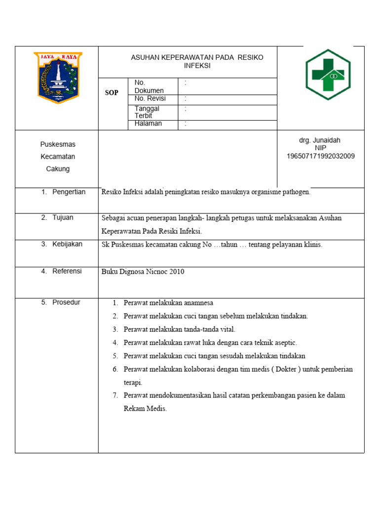 SOP Asuhan Keperawatan Infeksi | PDF